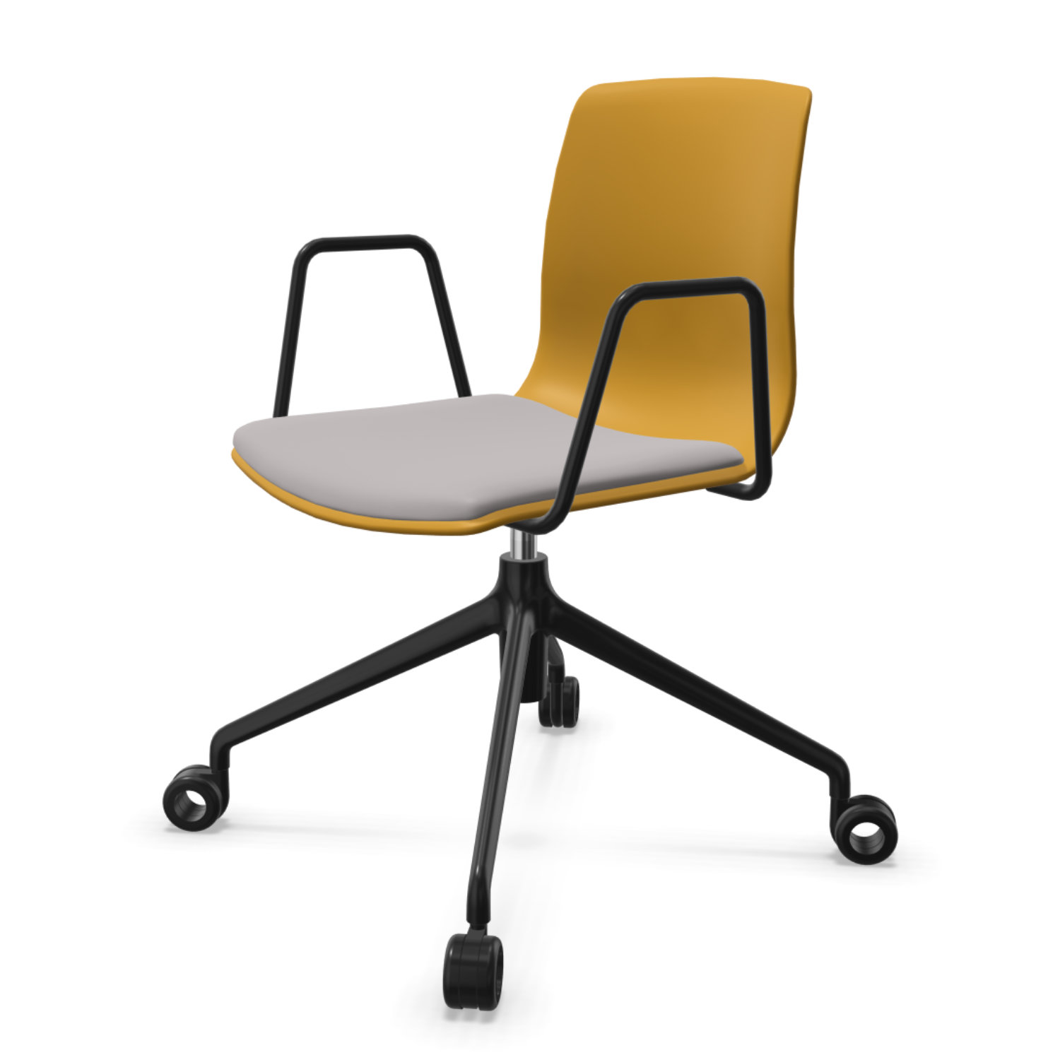 Actiu Noom 50 Konferenzstuhl mit 4-Fußkreuz auf Rollen mit Armlehne ...