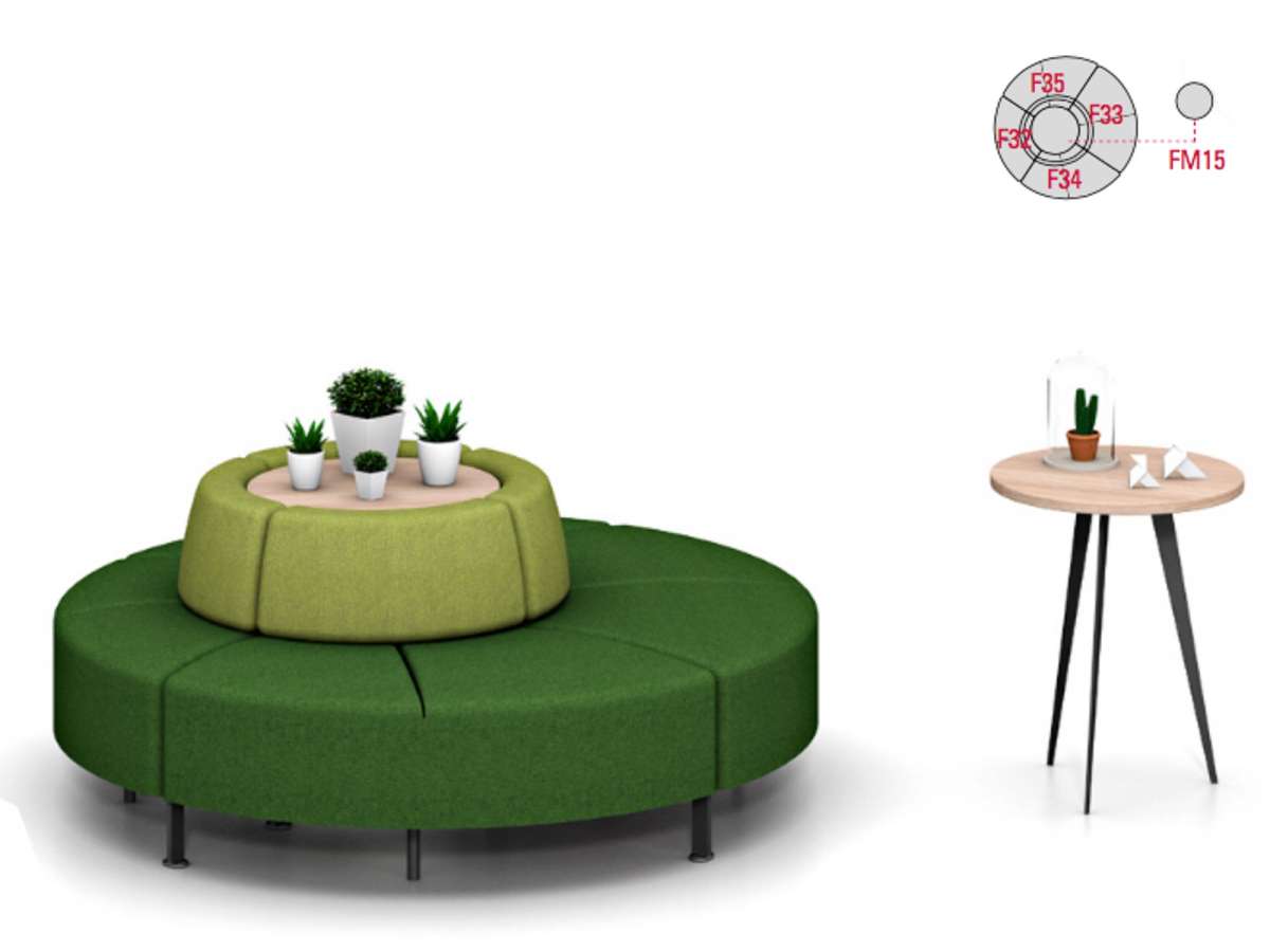 Actiu BEND Kombi Nr.3 Sitzinsel mit Rückenlehne | Sofas | Lounge ...